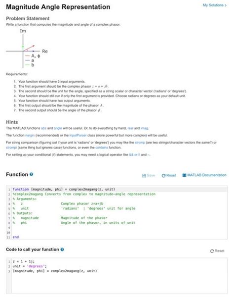 Solved My Solutions Magnitude Angle Representation Problem