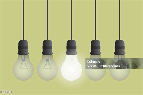 라이트 전구 벡터 일러스트입니다 현실적인 빛 전구 격리입니다 0명에 대한 스톡 벡터 아트 및 기타 이미지 0명 개념 개념과 주제 Istock