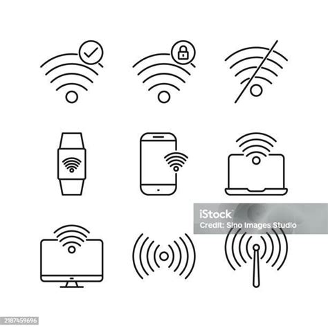 Editable Set Icon Of Wireless Connection Vector Illustration Isolated On White Background Using