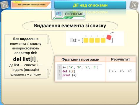 Дії над списками у мові програмування Python