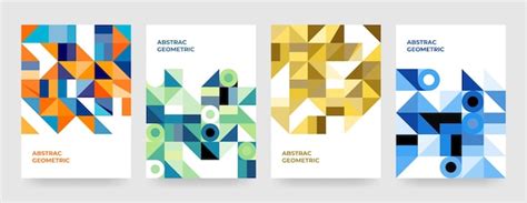 Premium Vector Modern Colorful Flyer With Geometric Shapes Geometry