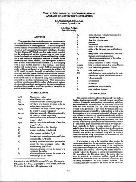 Vortex Methods For The Computational Analysis Of Rotorbody Interaction Vertical Flight