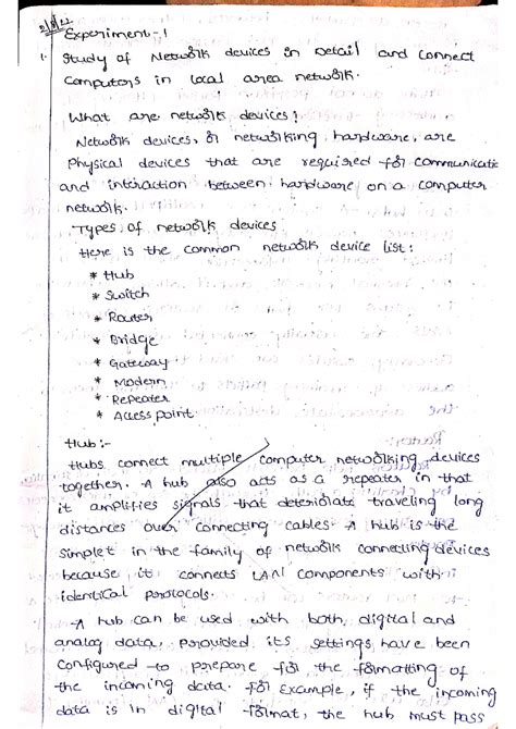 CN LAB I Need Cn Lab Manual Experiment Study Of Network Devices In Detail And Connect