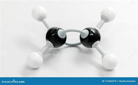 Ethene Molecule Model With White And Black Balls For Chemistry C Stock Image Image Of Balls