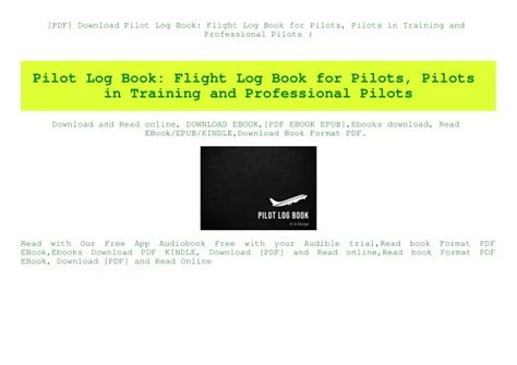 Ppt [pdf] Download Pilot Log Book Flight Log Book For Pilots Pilots In Training And