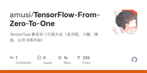 GitHub amusi TensorFlow From Zero To One TensorFlow 最佳学习资源大全含课程书籍博客公开课等内容