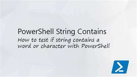 Como Usar A String Do Powershell Contém