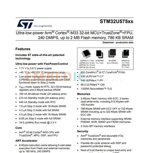 STM32U5 Ultra Low Power MCU Datasheet Pdf EmbedIc