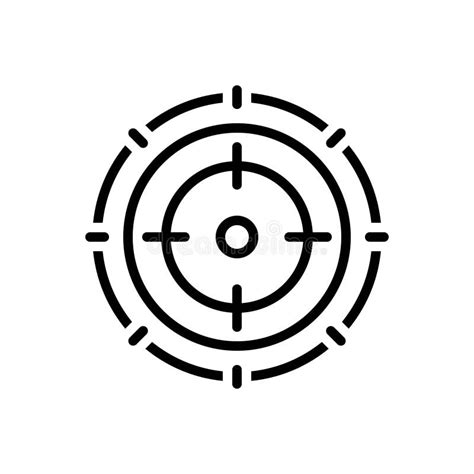 Black Line Icon For Accuracy Goal And Target Stock Illustration