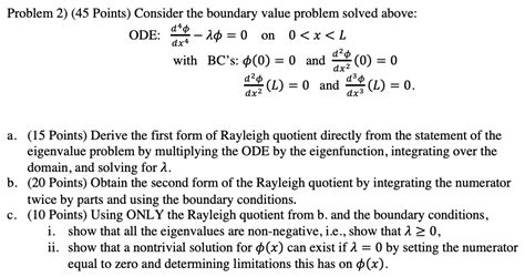 Solved Problem Points Consider The Boundary Value Chegg