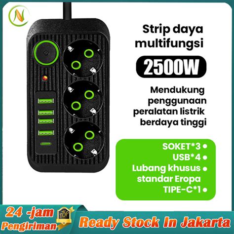 Jual Strip Plug In USB 2500W Standar Eropa Untuk Strip Plug In Rumah Tangga Dengan Papan Kabel