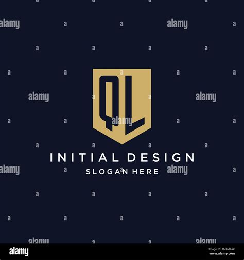 Ql Monogram Initials Logo Design With Shield Icon Template Stock Vector Image And Art Alamy