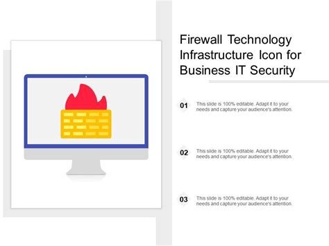 Firewall Technology Infrastructure Icon For Business IT Security