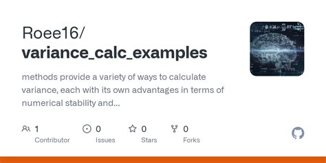 Github Roee16variancecalcexamples Methods Provide A Variety Of