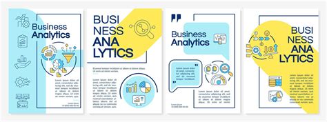 Business Data Analysis Blue And Yellow Brochure Template Monitoring Processes Leaflet Design
