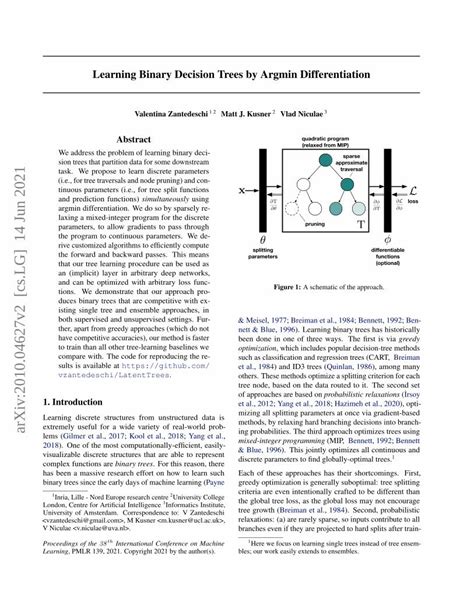 Pdf Learning Binary Decision Trees By Argmin Differentiation