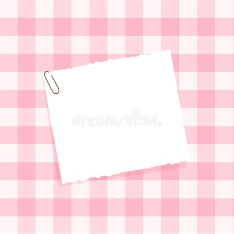 Cute Background With Pink Checked Background And Torn Paper Stock