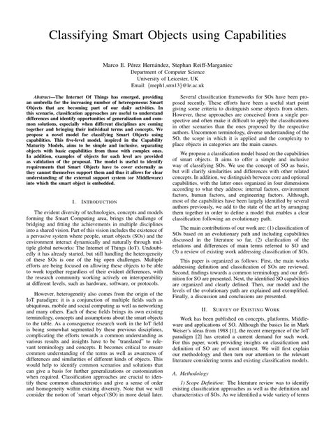 Pdf Classifying Smart Objects Using Capabilities