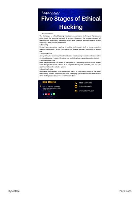 Five Stages Of Ethical Hacking Pdf
