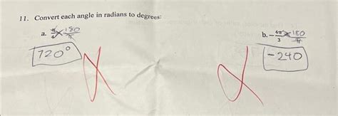 Solved Convert Each Angle In Radians To Degrees B Chegg