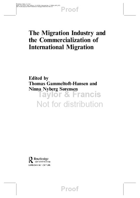 Pdf The Migration Industry And The Commercialization Of International