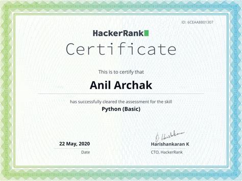 Anilkumar Archak On Linkedin Hackerrank Python3 Pythonprogramming