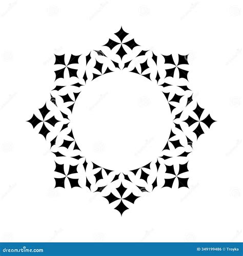 Radial Circular Pattern For Decorative Circle Frame Snowflake Icon Stock Vector Illustration
