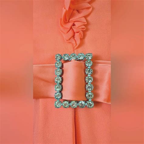 1960s Salmon Pink Chiffon Cocktail Dress Gem