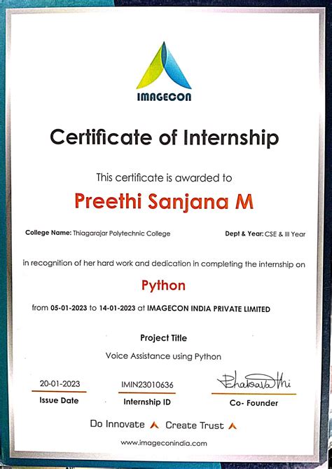 python voiceassistance internship techinnovation careergrowth preethi sanjana