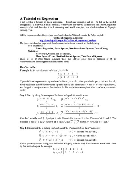 A Tutorial On Regression Pdf Sine Fourier Series