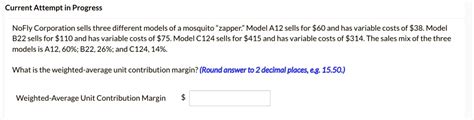 solved weighted average unit contribution margin to calculate the