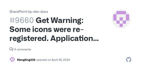 Get Warning Some Icons Were Re Registered Applications Should Only Call Registericons For Any