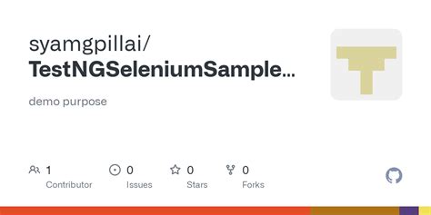 Github Syamgpillai Testngseleniumsampleframework Demo Purpose