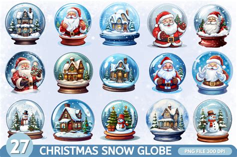Christmas Snow Globe Clipart Bundle Graphic By Regulrcrative · Creative