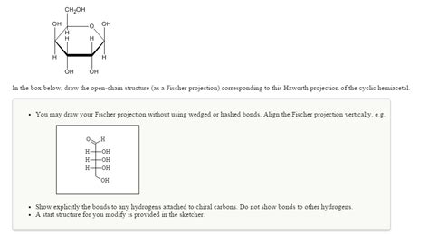 Solved In The Box Below Draw The Open Chain Structure As