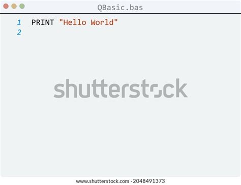 Qbasic Language Hello World Program Sample Stock Vector Royalty Free 2048491373 Shutterstock