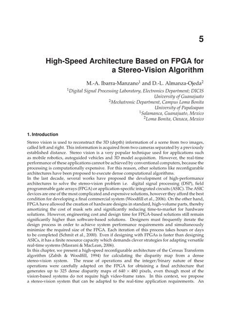 Pdf High Speed Architecure Based On Fpga For A Stereo Vision Algorithm