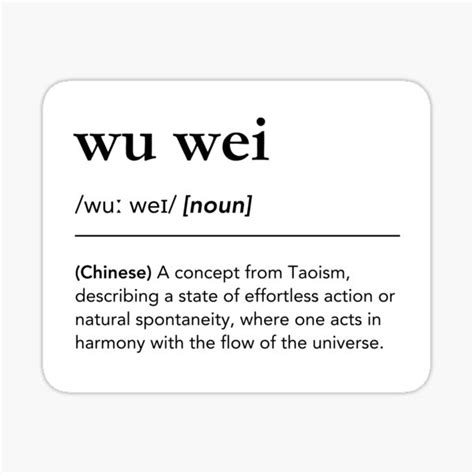 Wu Wei Definition Meaning Of Wu Wei Sticker For Sale By Lagunaklein