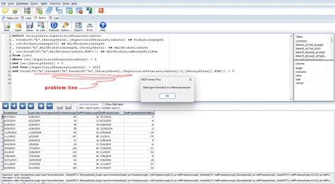 Sql Getting Data Type Mismatch In Criteria Expression When Comparing
