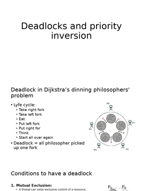 Deadlocks And Priority Inversion Pdf Computing Concurrency Computer Science
