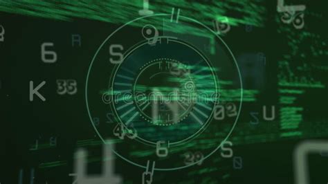 Animation Of Scope Scanning And Data Processing With Numbers Over Grid