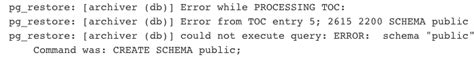 pg restore version mismatch processing toc error dreamonward