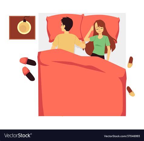 Cartoon Couple Sleeping In Bed