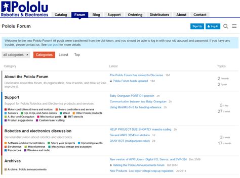 Pololu The Pololu Forum Now Uses Discourse