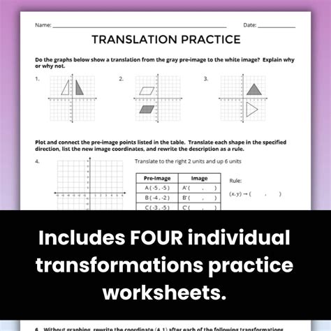 Transformations On The Coordinate Plane Practice Worksheet Bundle Ckmath®