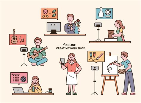 People Are Taking Hobby Classes Online Online One Day Class 2971525 Vector Art At Vecteezy