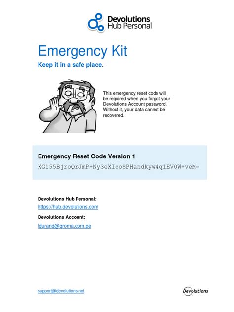 Devolutions Hub Personal Emergency Kit Pdf Business Computers