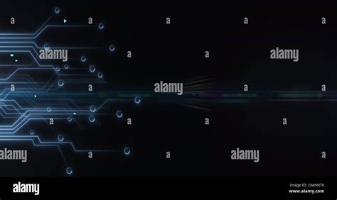 image of microprocessor connections and lens flare against black
