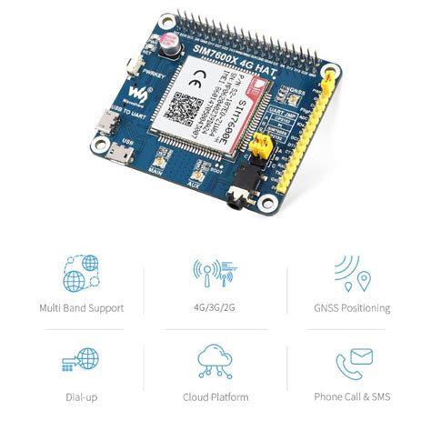 4g 3g 2g Gsm Gprs Gnss Hat For Raspberry Pi