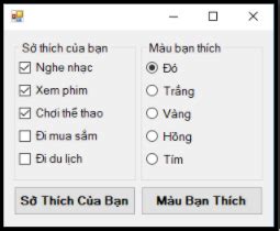 Windows Form Checkbox RadioButton